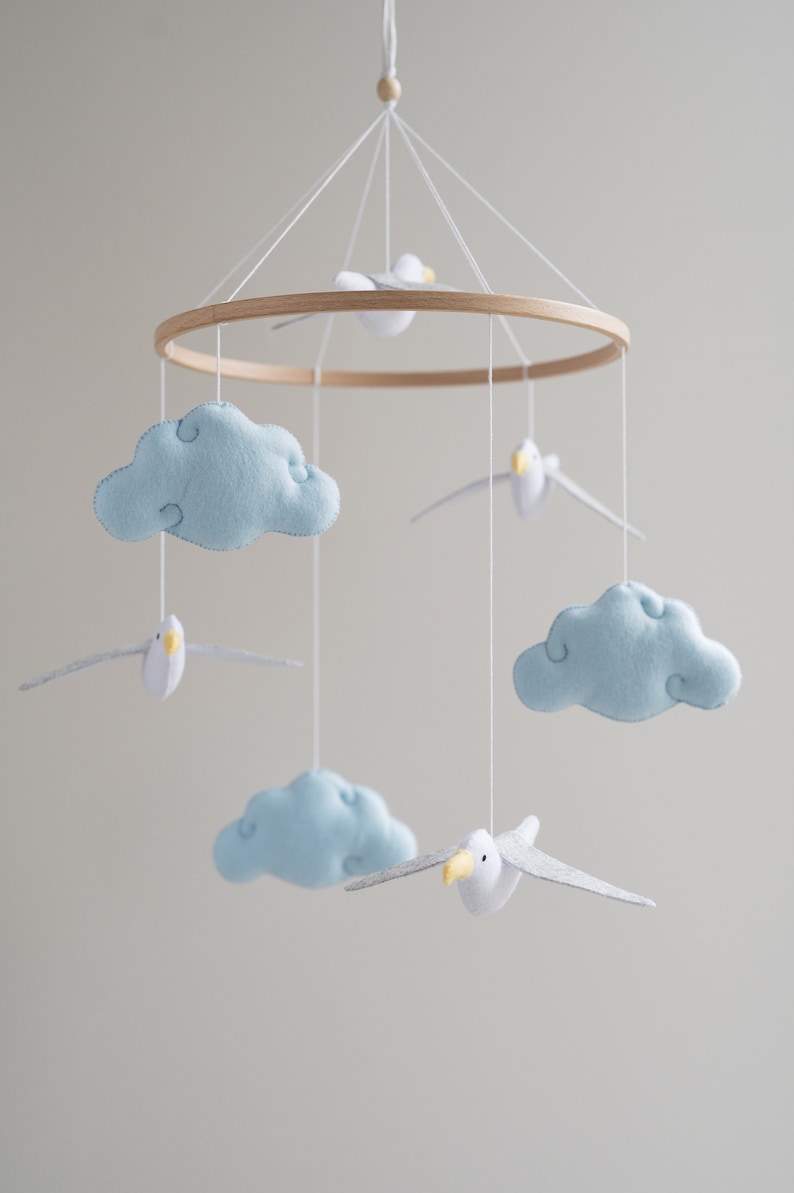 Seagull Mobile, Ocean Nursery Decor, Naitucal Baby Shower - Etsy