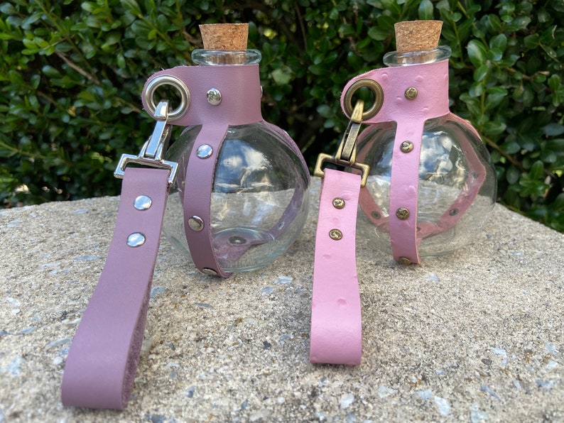Leather and Glass Potion Bottle With Lanyard Hook - Etsy