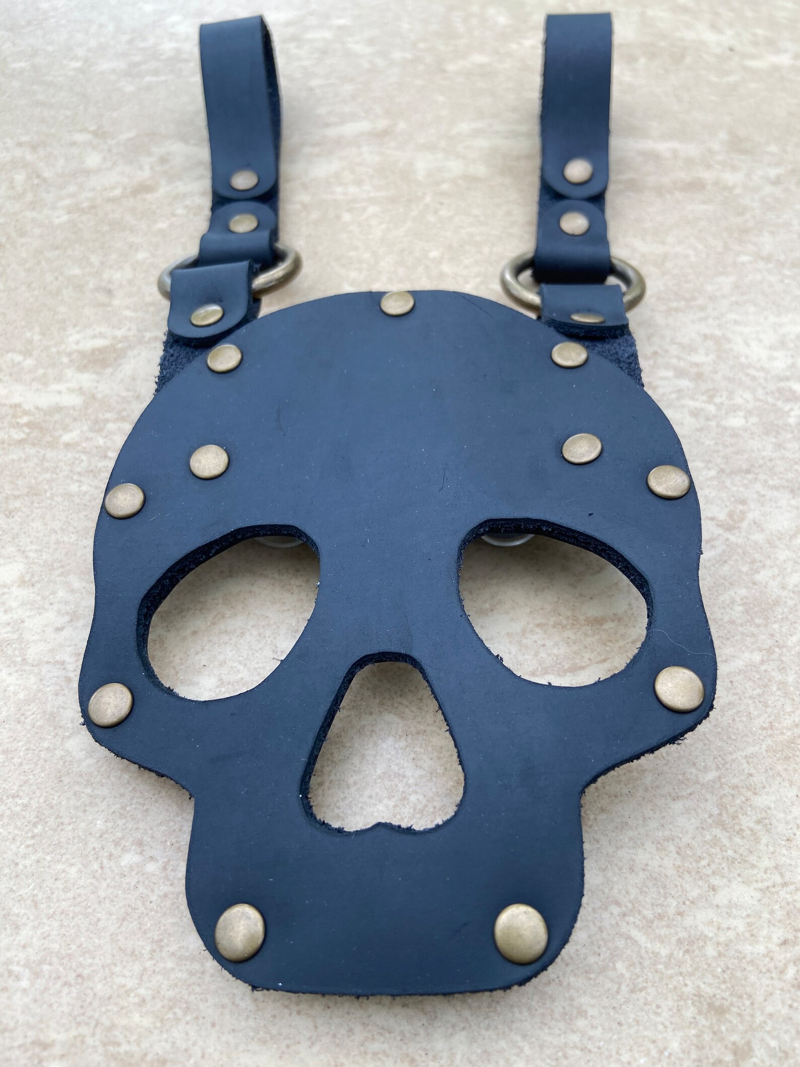Skull Shape Black Leather Glass Vial Alchemy Holder With Belt Straps - Etsy