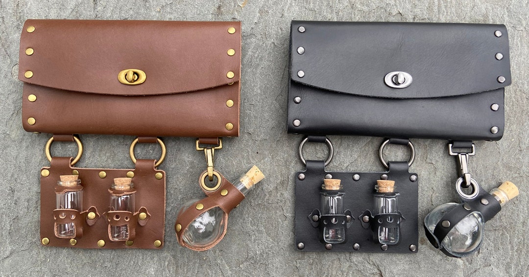 Custom Storage Pouch With Glass Potion and Alchemy Vials for Belt ...