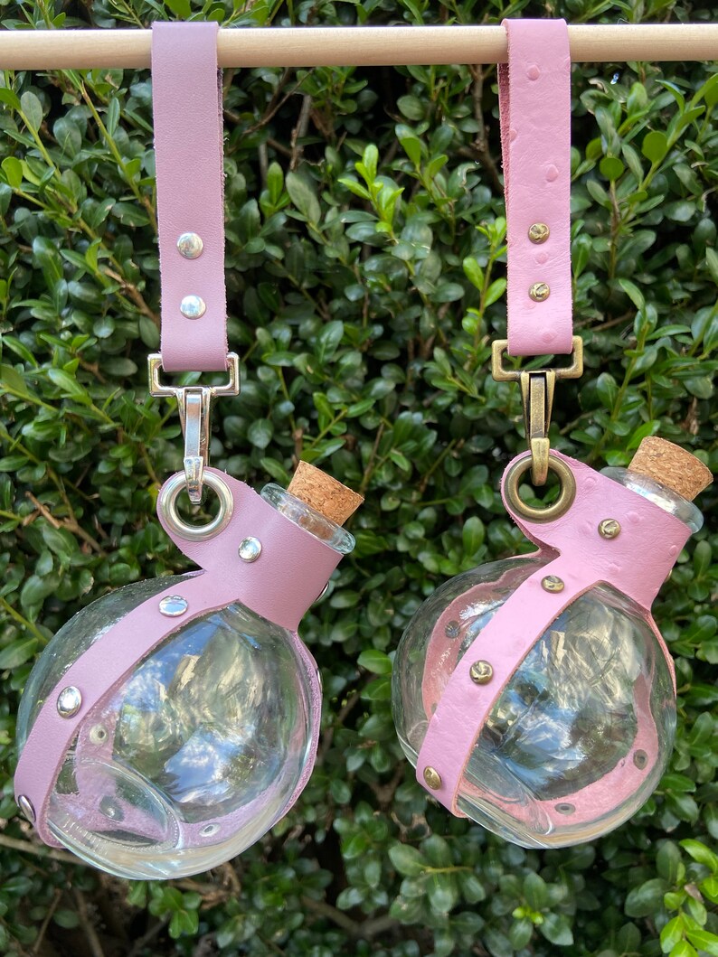 Leather and Glass Potion Bottle With Lanyard Hook - Etsy