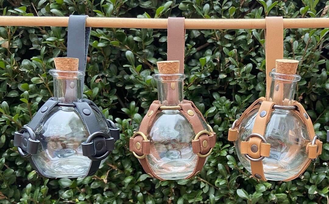Potion Bottle With Ring Accents - Multiple Colors Available - Etsy