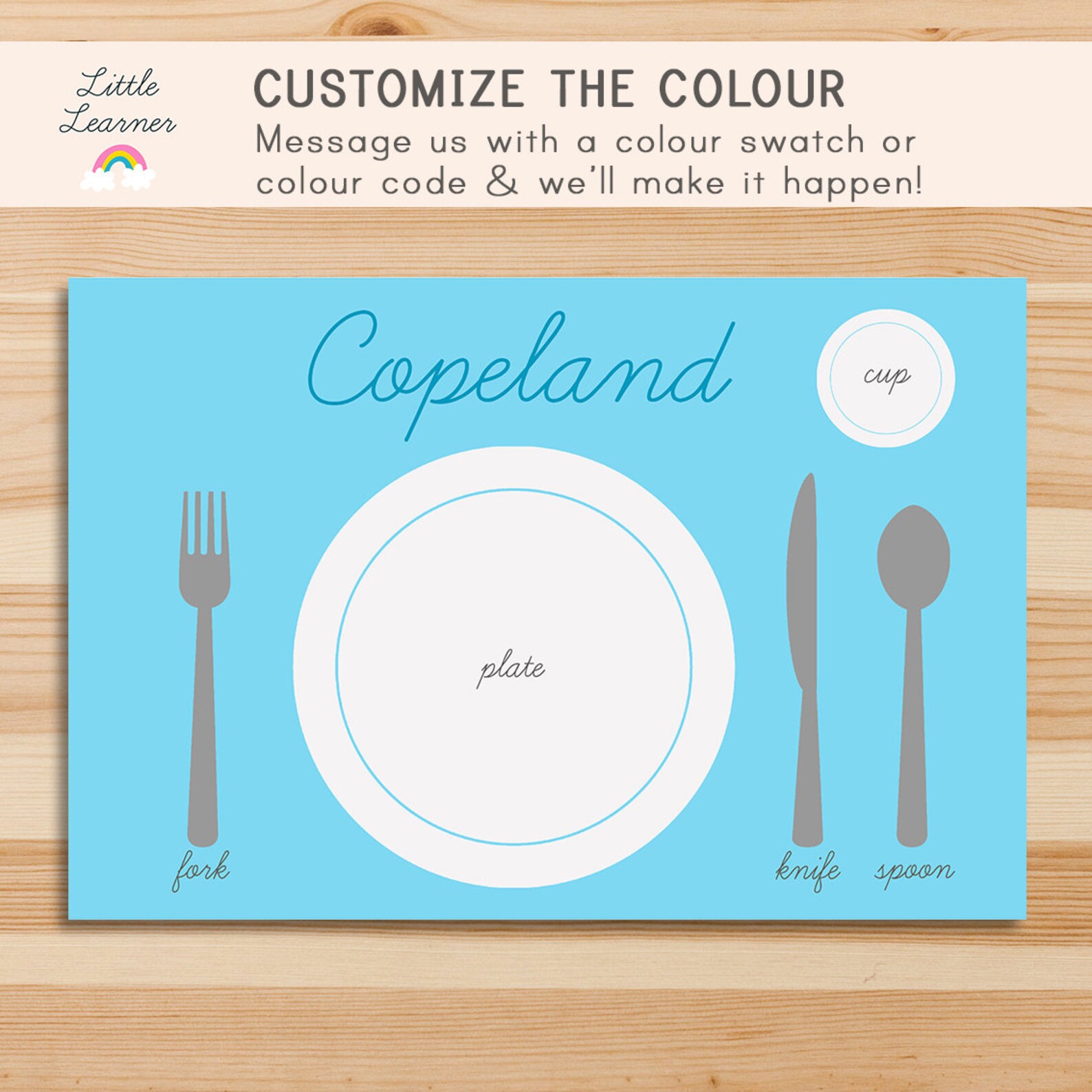 Personalized Children's Placemat Printable 11x17 | Montessori Name ...