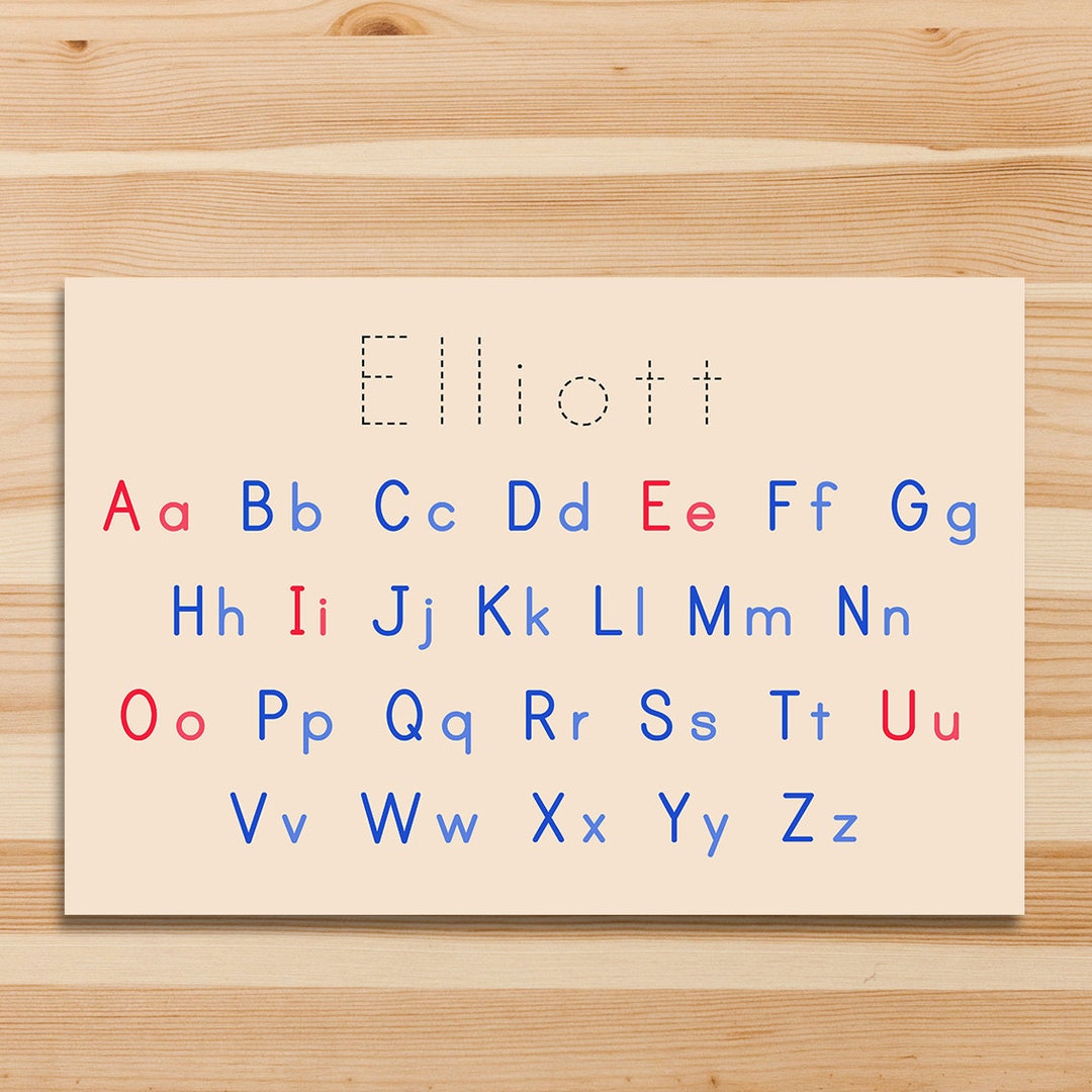 Learning the Alphabet Printable Placemat for Kids | Printing Montessori ...