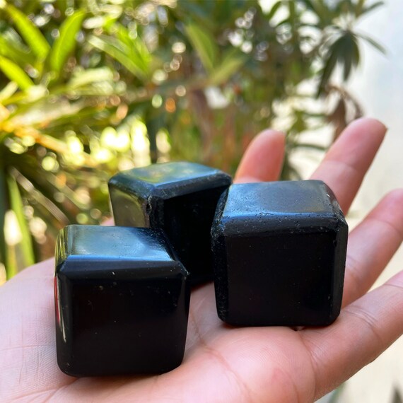 2pc CLEARANCE 2 Black Onyx Cubes Natural Crystal Handmade - Etsy