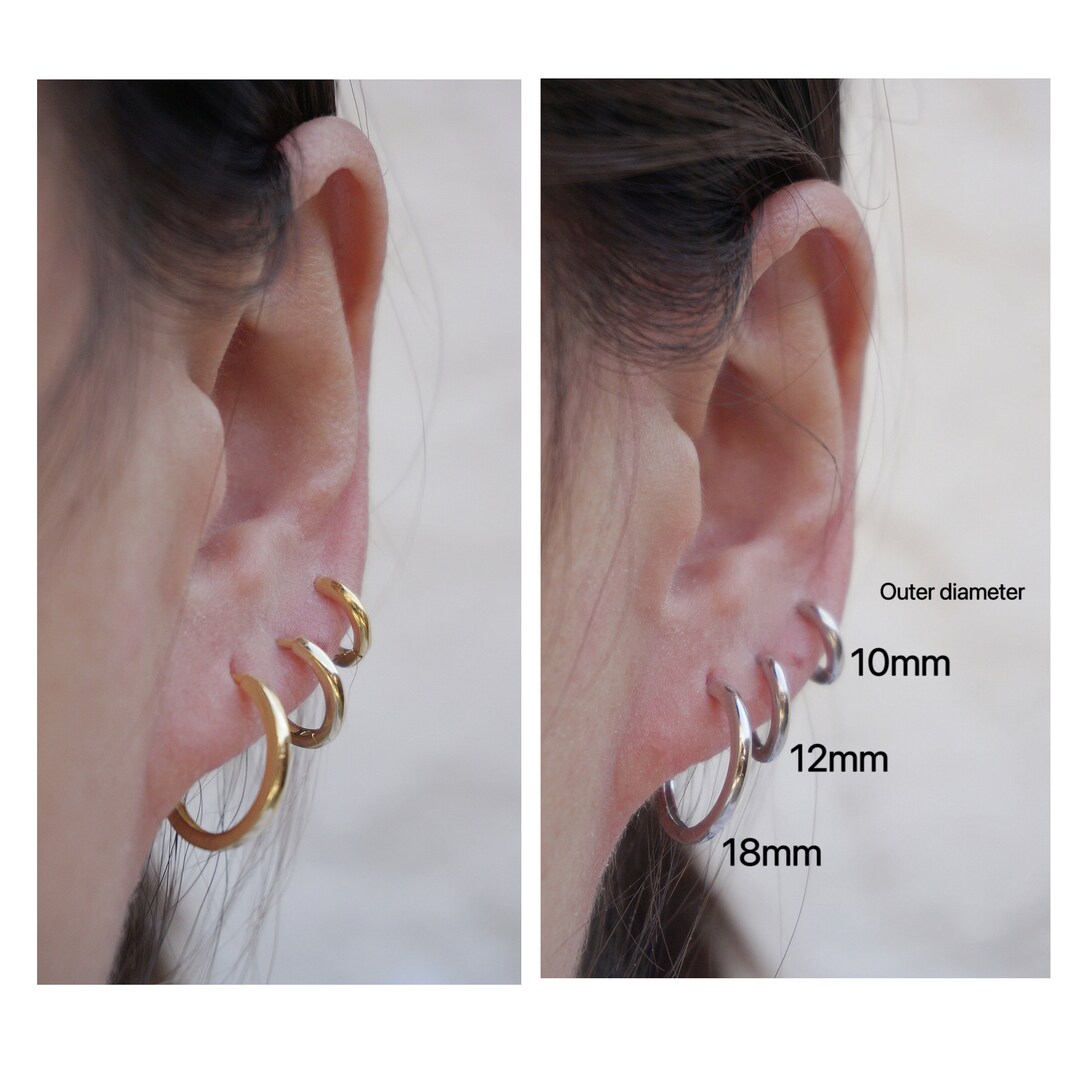 Sterling Silver Latch Back Hoop Earrings/gold Hoop Earrings/tiny Hoop ...