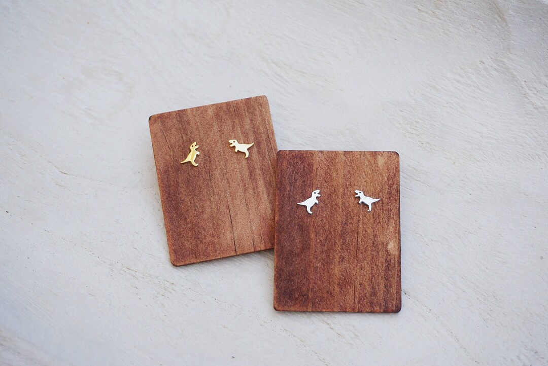 925 Sterling Silver T-rex Dinosaur Stud Earrings/gold Dinosaur Earrings ...