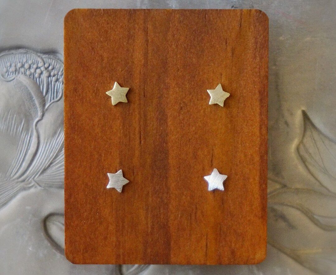 Sterling Silver Tiny Star Stud Earrings/gold Star Stud Earrings/star ...