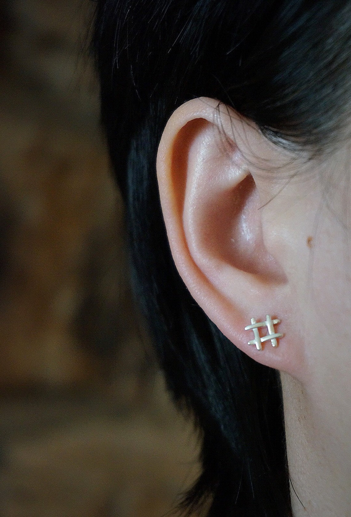 Sterling Silver Hashtag Stud Earrings/hashtag Earring/#sign Studs ...
