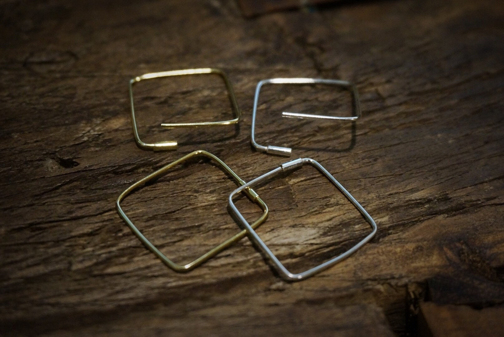 Sterling Silver Square Hoops/gold Square Hoop Earrings/14k - Etsy