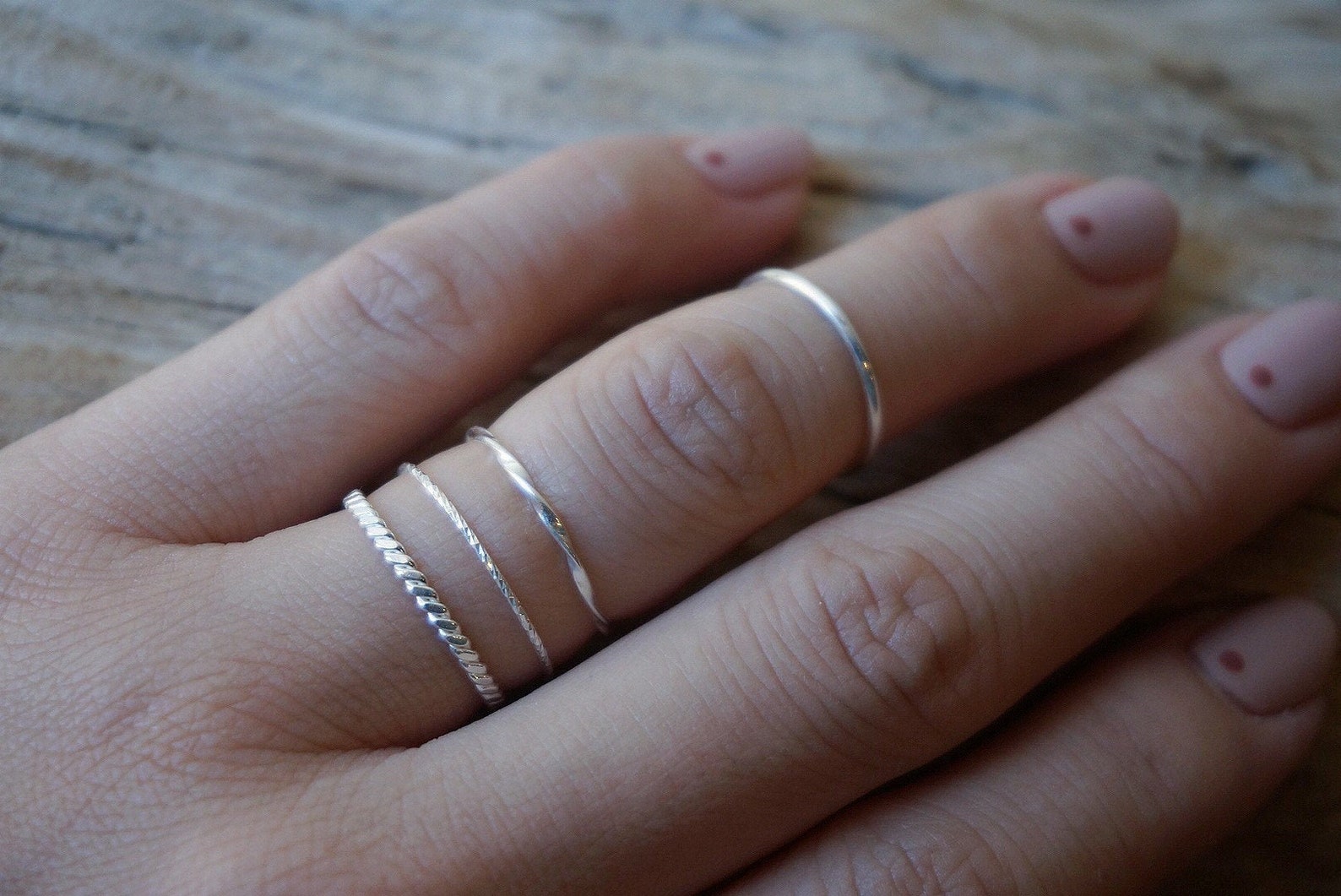 Sterling Silver Tiny Stacking Ring/midi Ring/dainty - Etsy