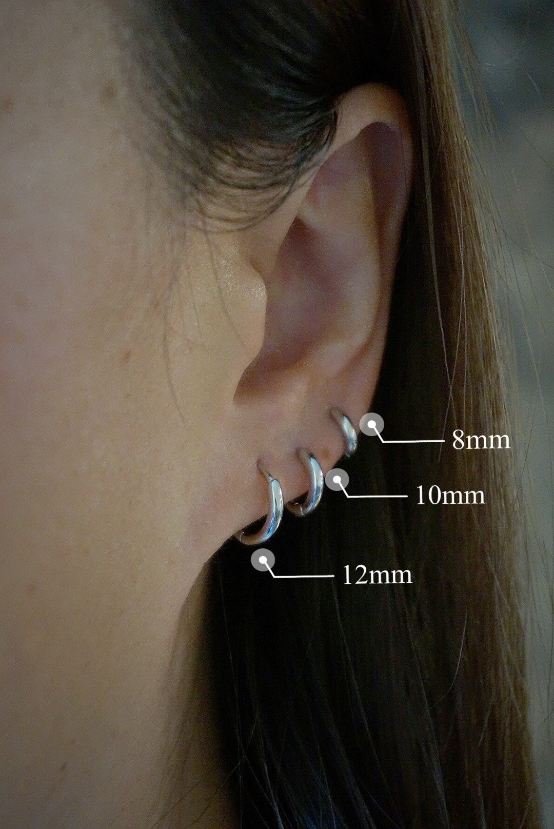 Sterling silver latch back hoop earrings/Gold hoop | Etsy