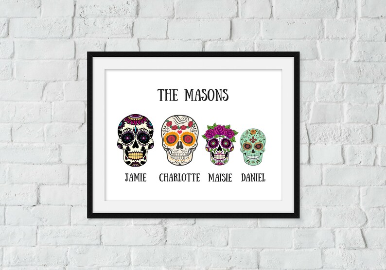 Personalised Family Tree Skulls Print Digital Download - Etsy