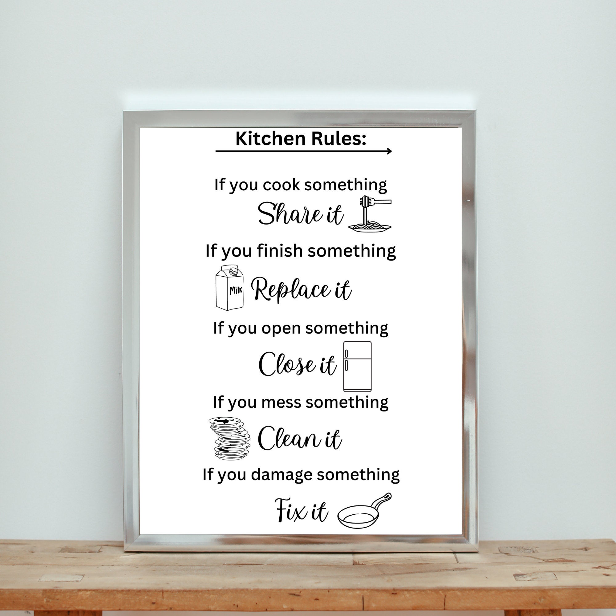 Kitchen Rules, Digital Art, Digital Print, Kitchen Art, Kitchen Signs ...