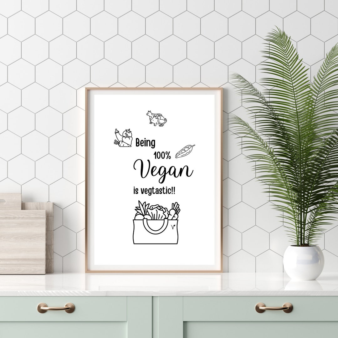 Vegan Kitchen Quote, Digital Art, Digital Print, Vegan Art, Kitchen ...