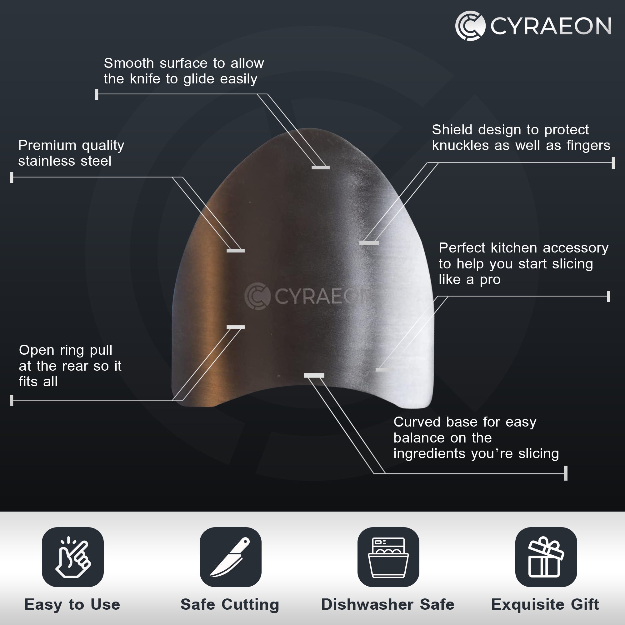 Cyraeon Chopping Finger Guard, Cut Protection, Stainless Steel Finger ...