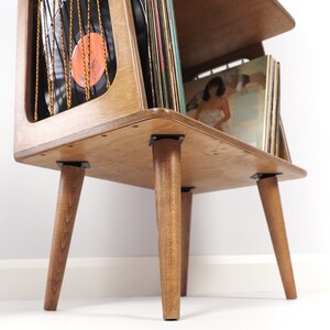 Retro Turntable Stand With Shelf, Mid Century Style Record Player Stand ...