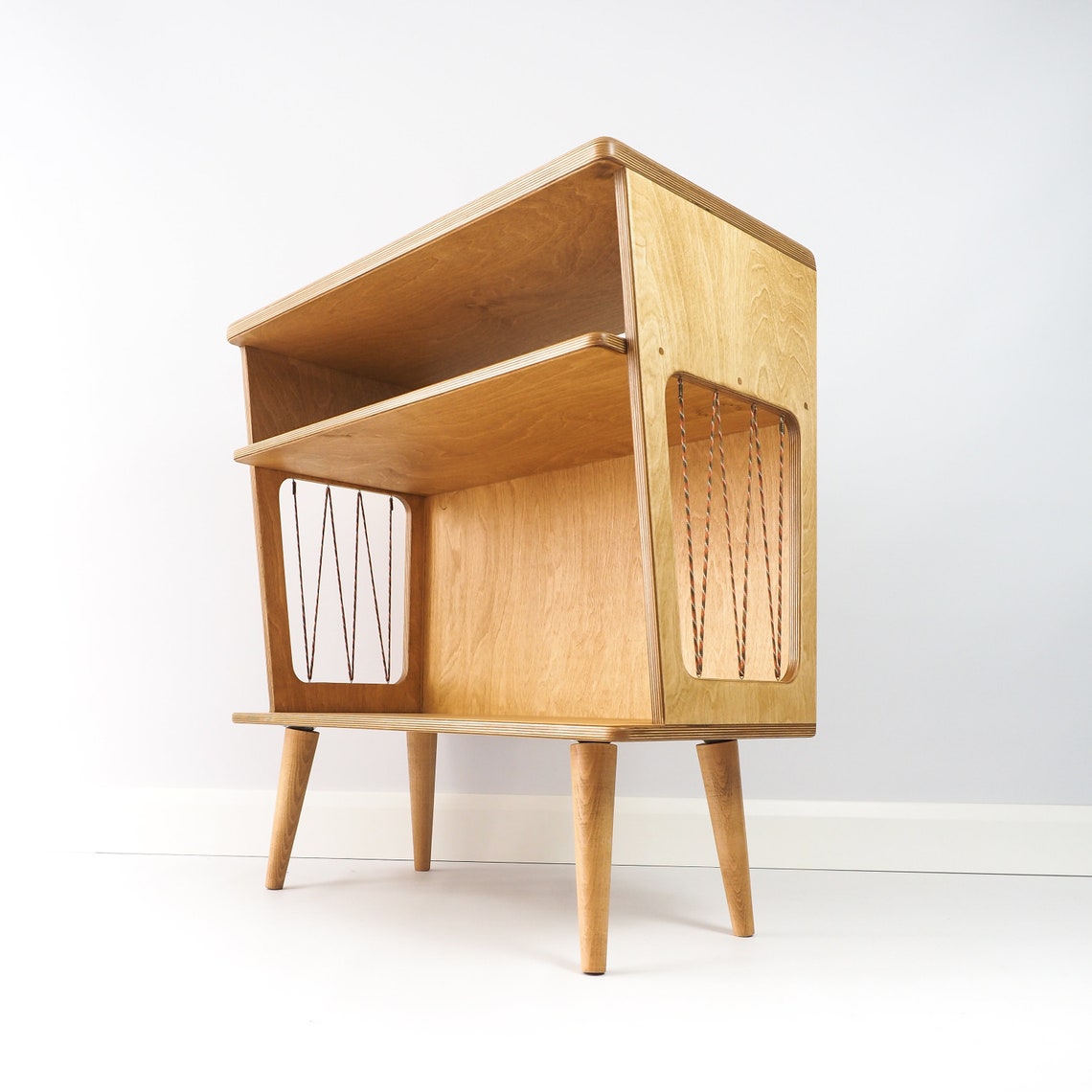 Mid Century Modern Record Player Stand / Vinyl Storage / - Etsy UK