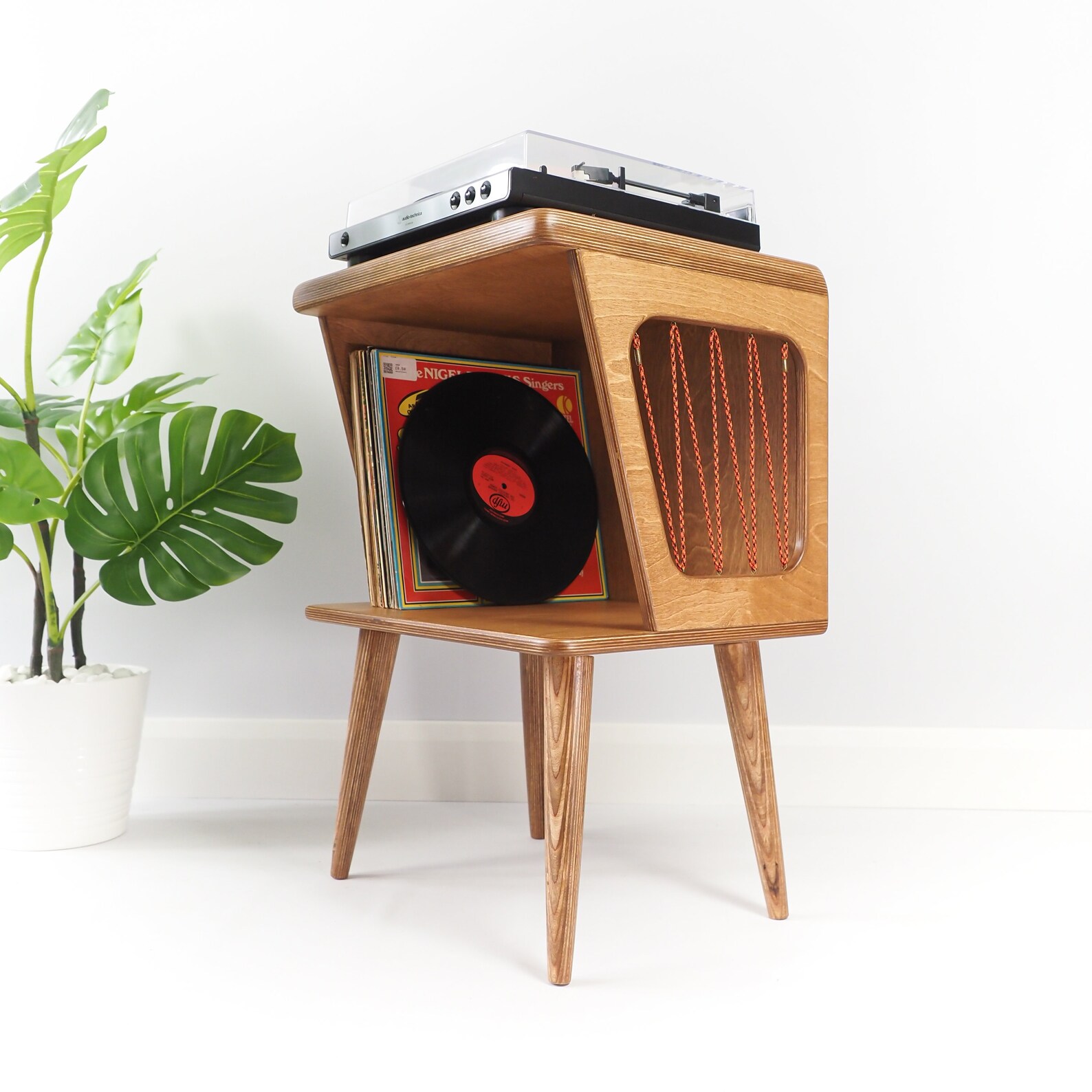 Retro Turntable Stand / Mid Century Style Record Player Stand - Etsy UK