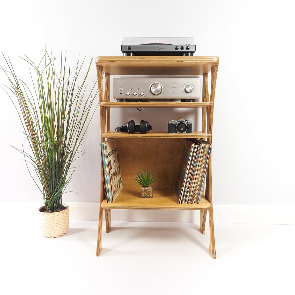 Mid Century Modern Turntable Stand Wooden Record Player - Etsy UK