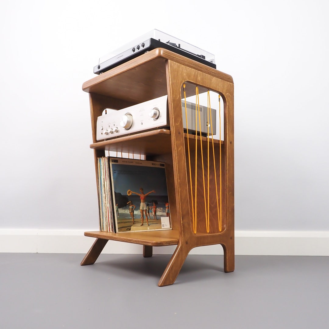 Retro Turntable Stand With Shelf for an Amplifier / Record Player Stand ...