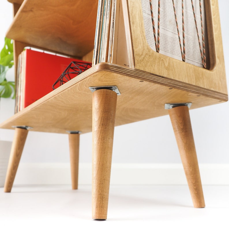 Mid Century Modern Record Player Stand / Vinyl Storage / - Etsy