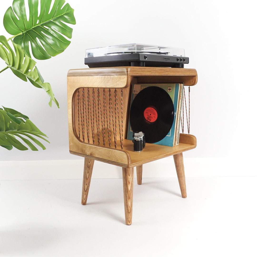 Retro Turntable Stand / Mid Century Style Record Player Stand /wooden ...