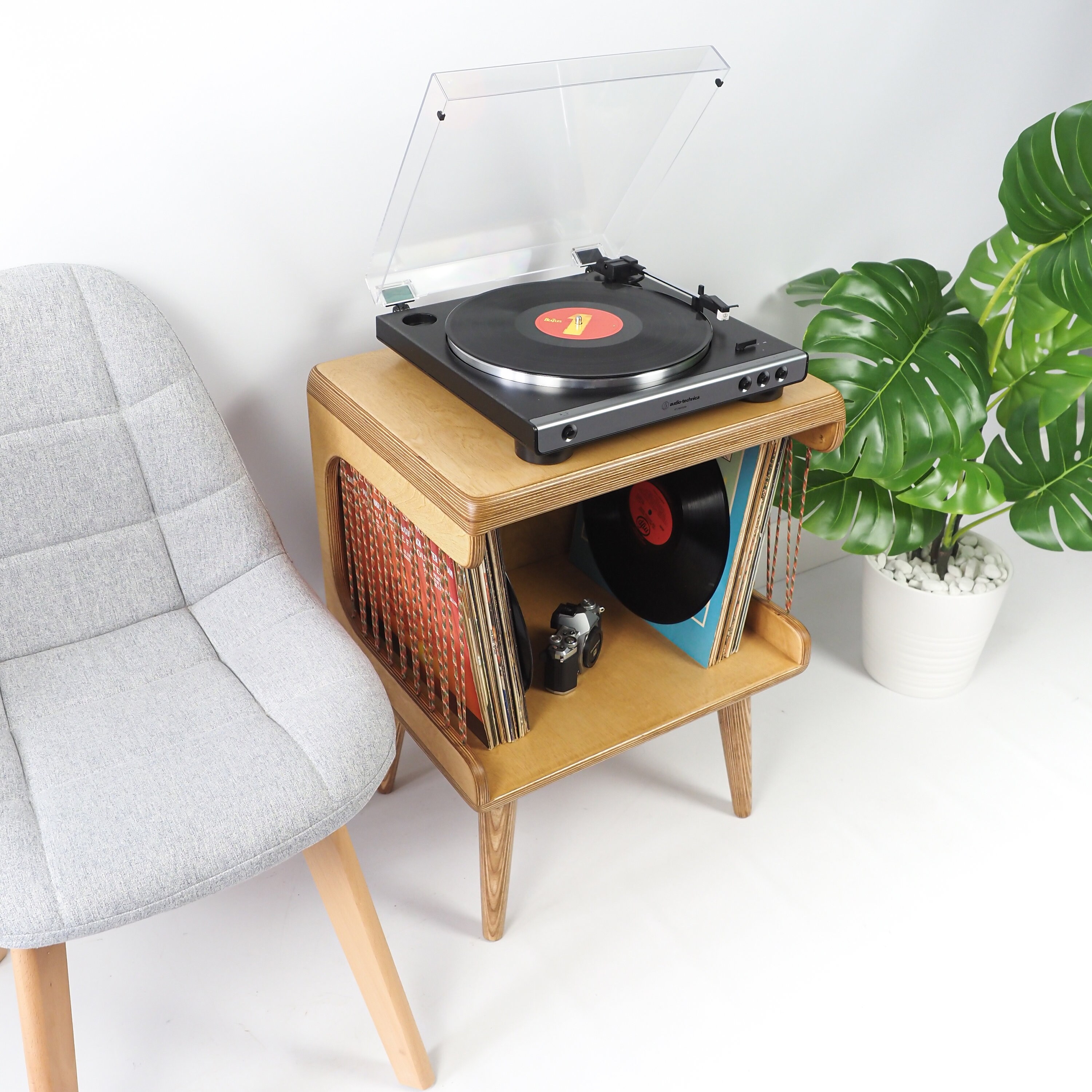 Retro Turntable Stand / Mid Century Style Record Player Stand - Etsy UK