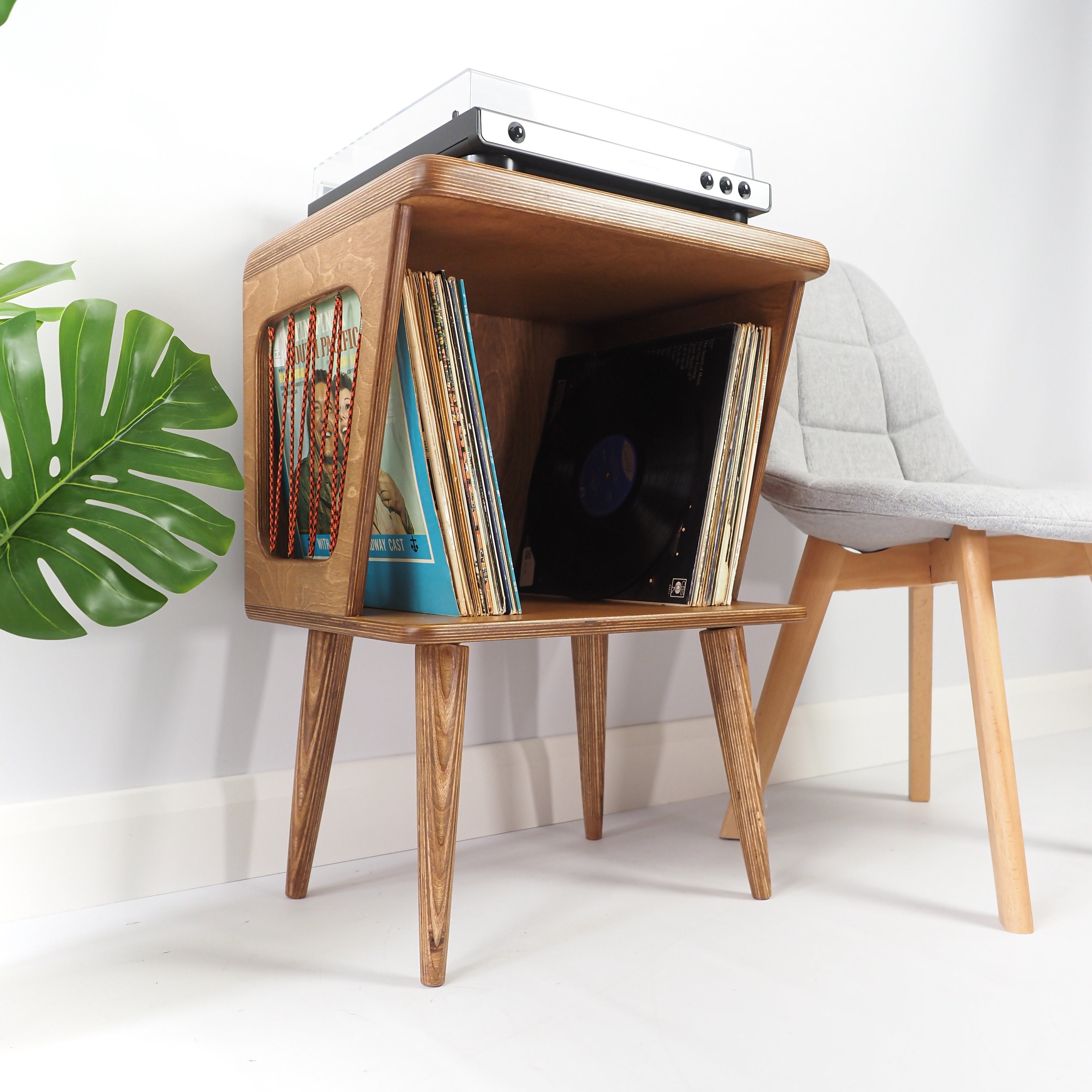 Retro Turntable Stand / Mid Century Style Record Player Stand - Etsy UK