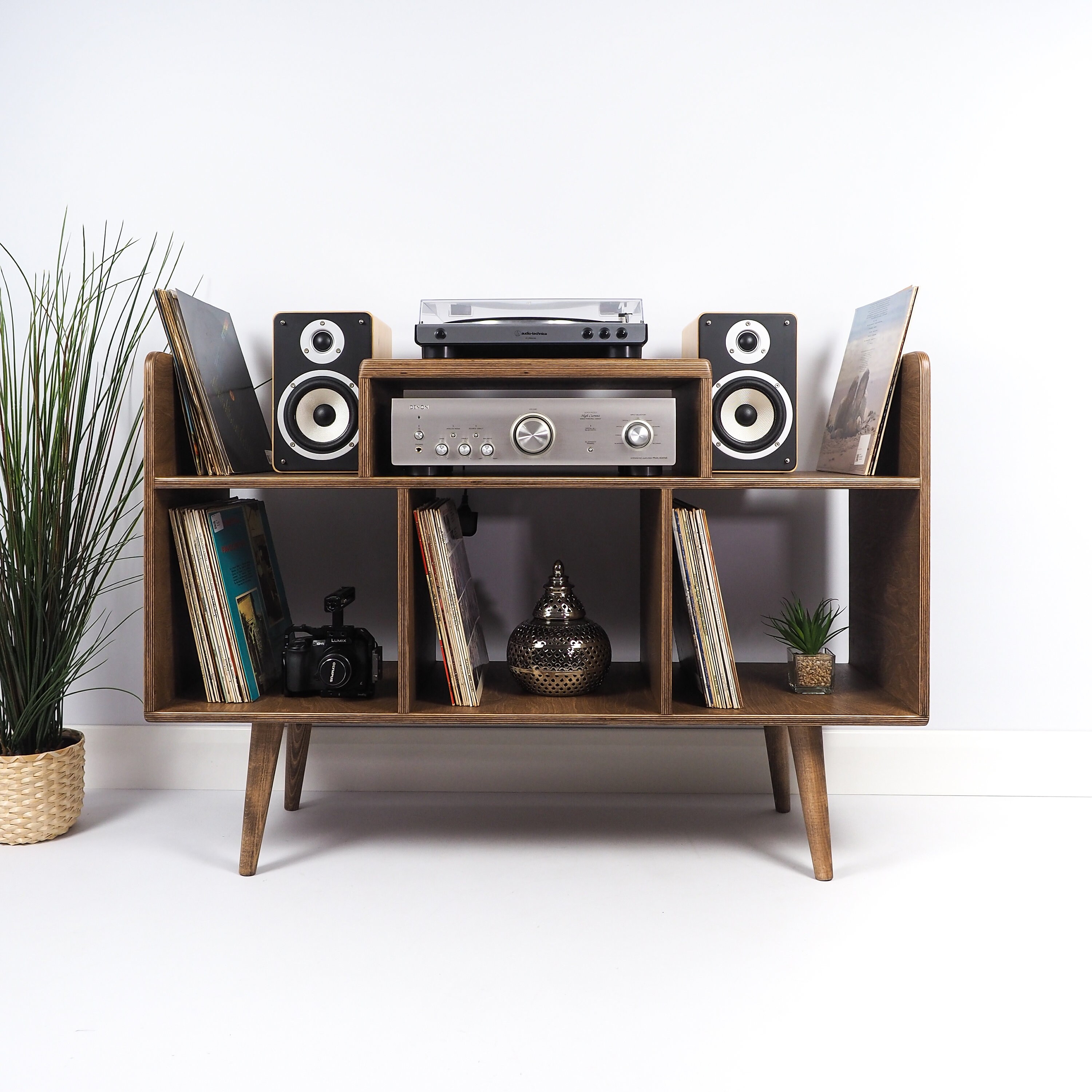 Modern Record Player Stand, Vinyl Storage, Records Display, Turntable ...