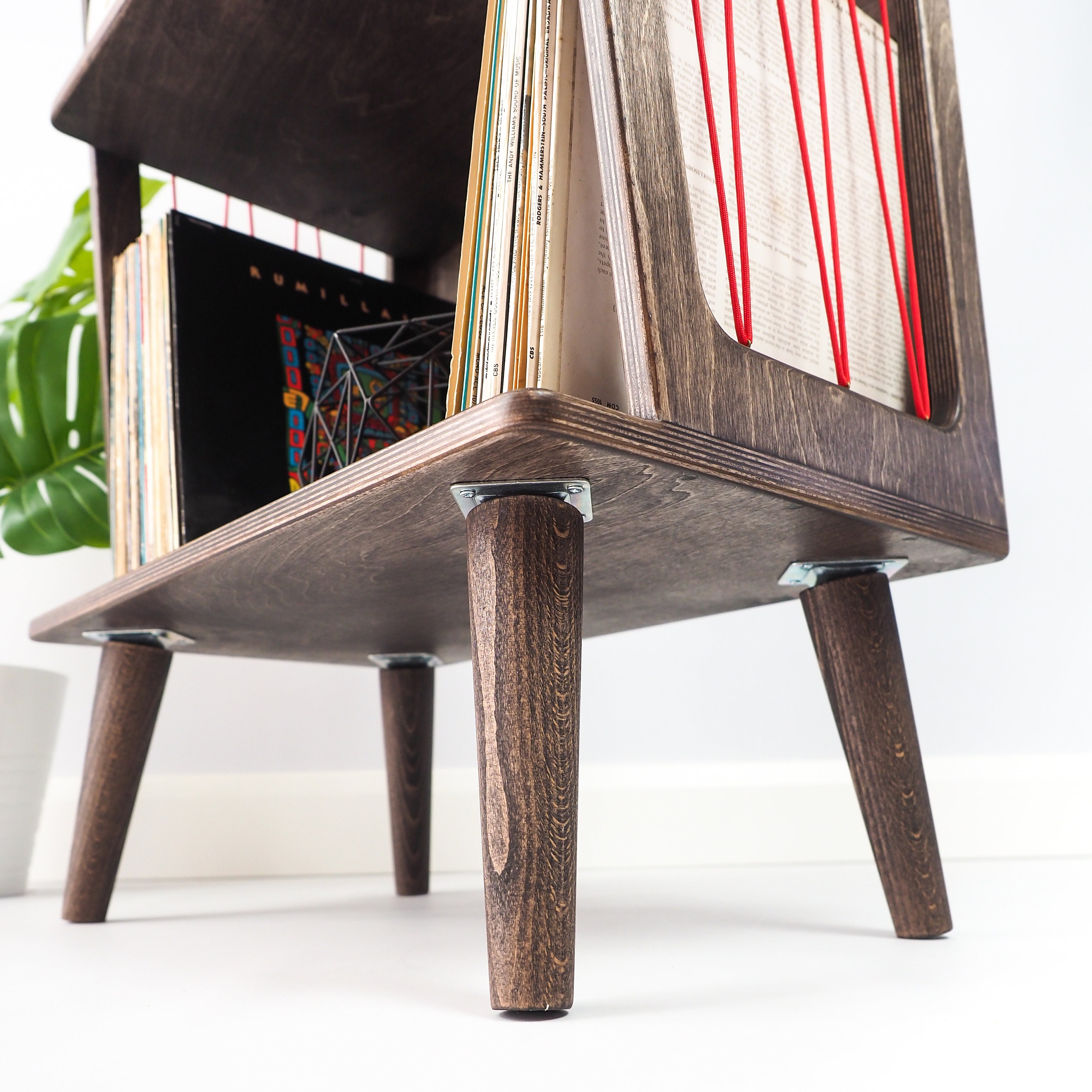 Mid Century Modern Turntable Stand, Wooden Record Player Table, Vinyl ...