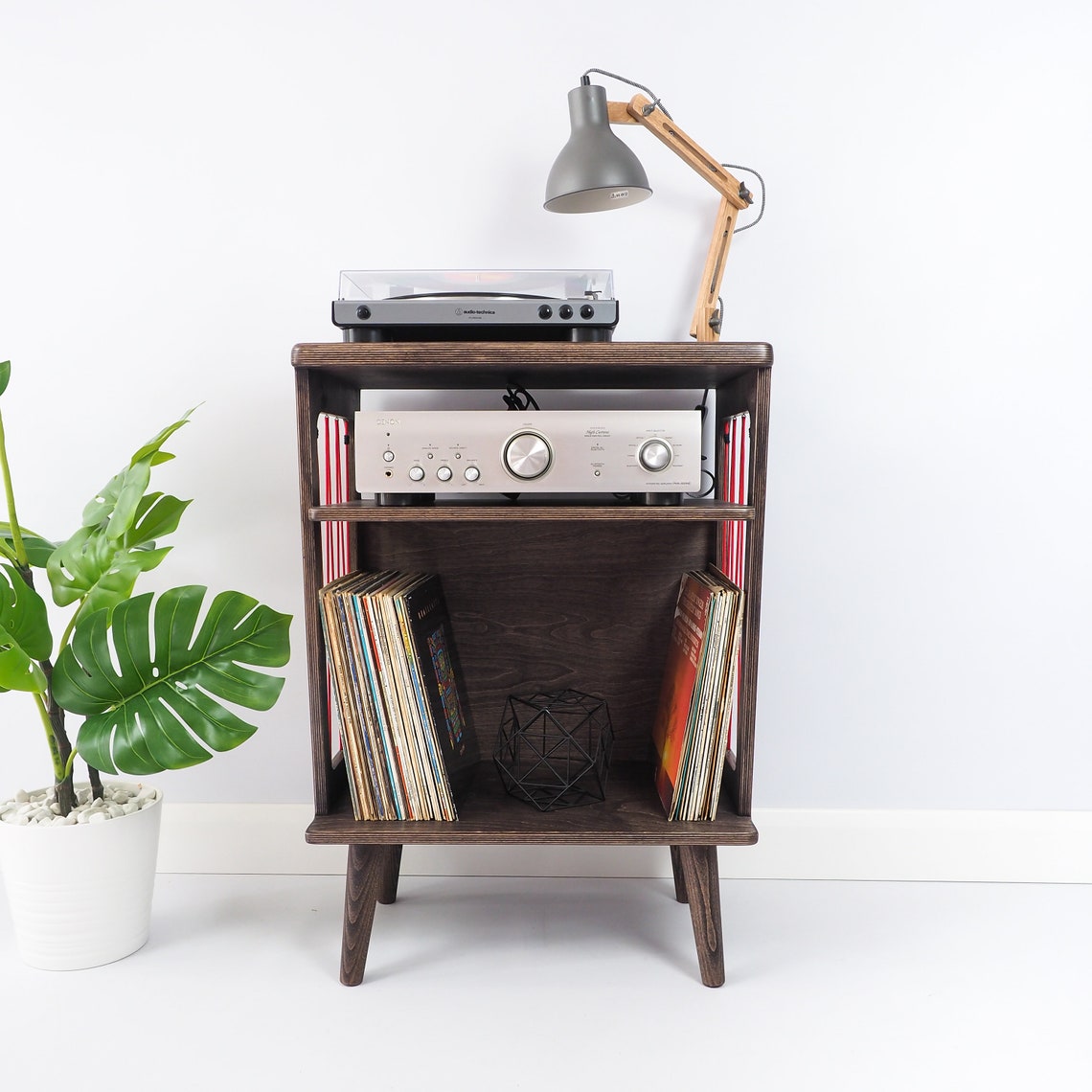 Mid Century Modern Turntable Stand Wooden Record Player - Etsy