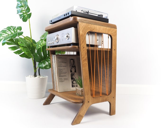 Retro Turntable Stand With Shelf for an Amplifier / Record | Etsy UK