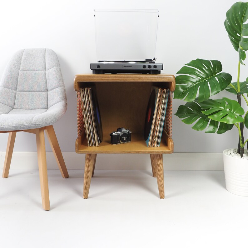 Retro Turntable Stand / Mid Century Style Record Player Stand /wooden ...