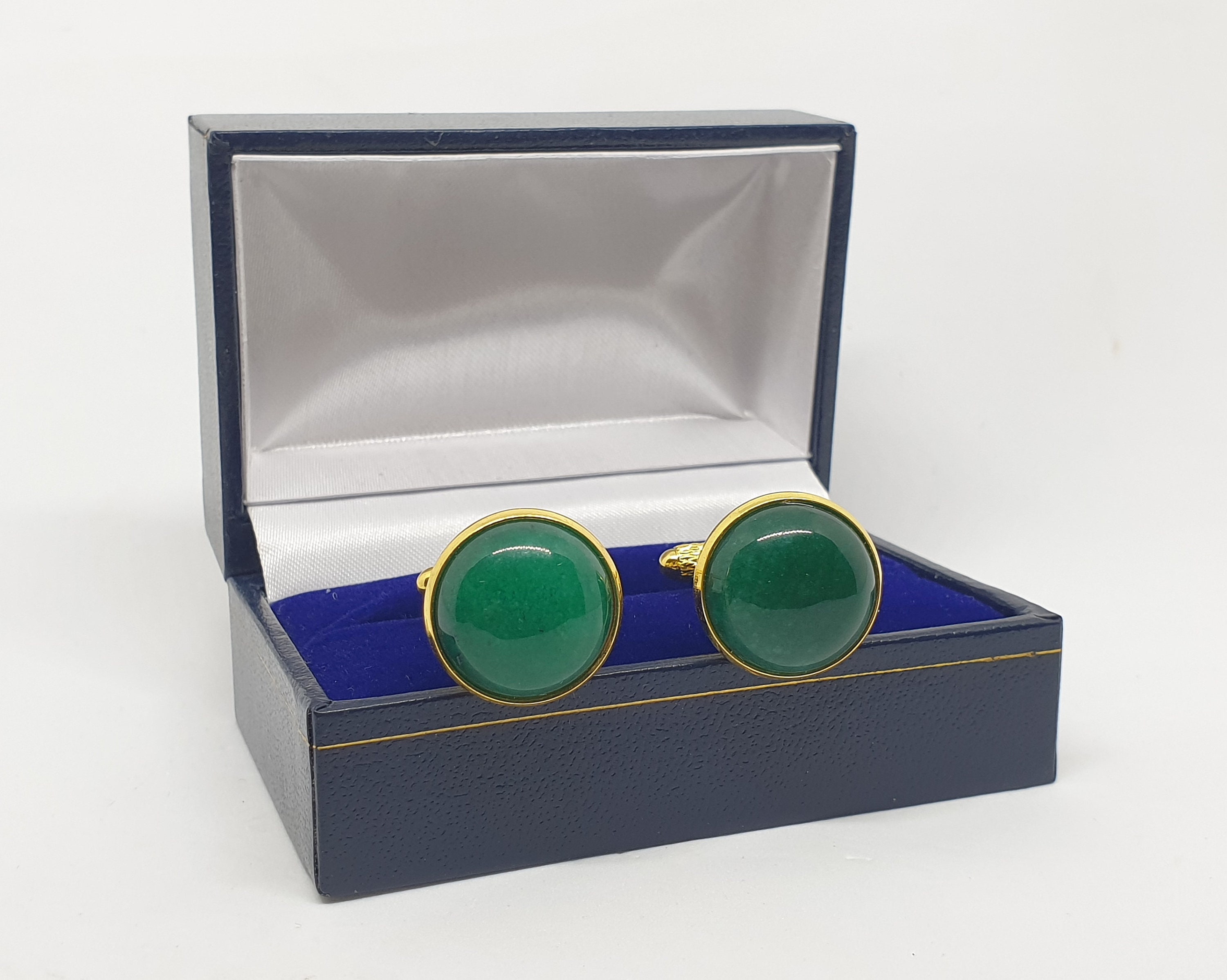 Luxury Cufflinks Semi-precious Gemstone Malaysian Green Jade - Etsy