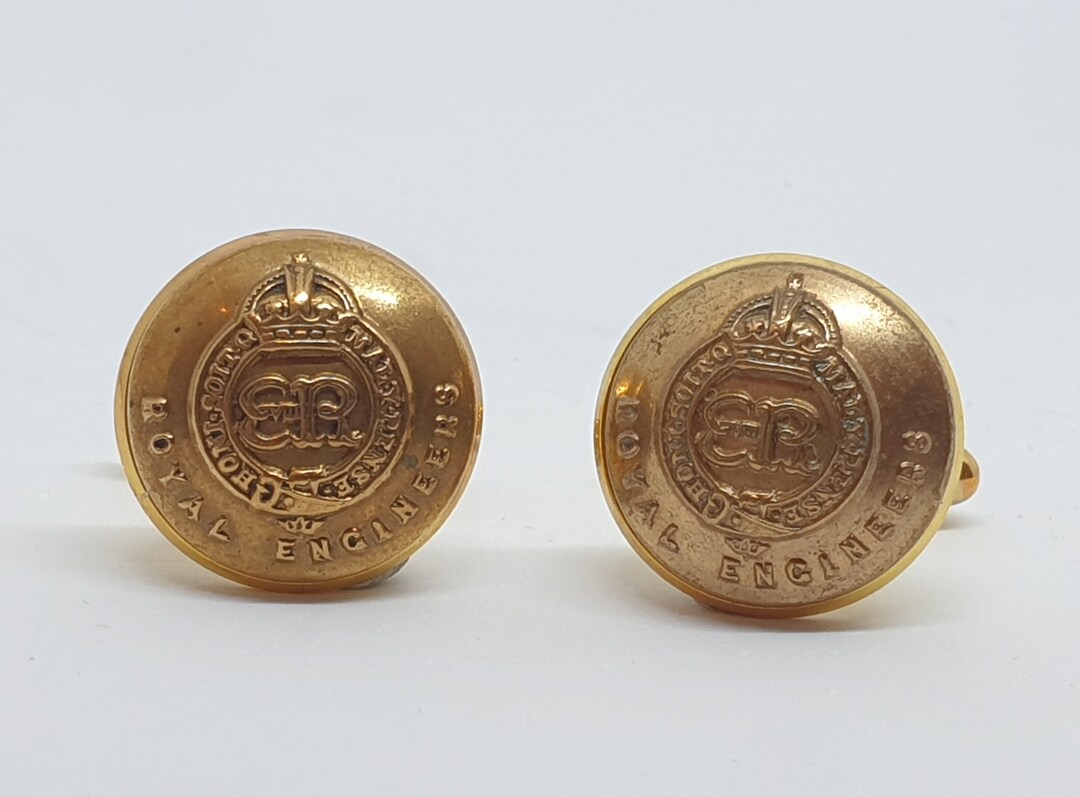 Historical King Edward VIII, Royal Engineers Button Cufflinks, Military ...