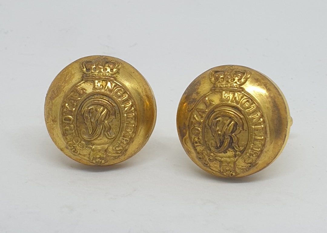 Historical Queen Victoria, Royal Engineer Officers' Large Gilt Button ...