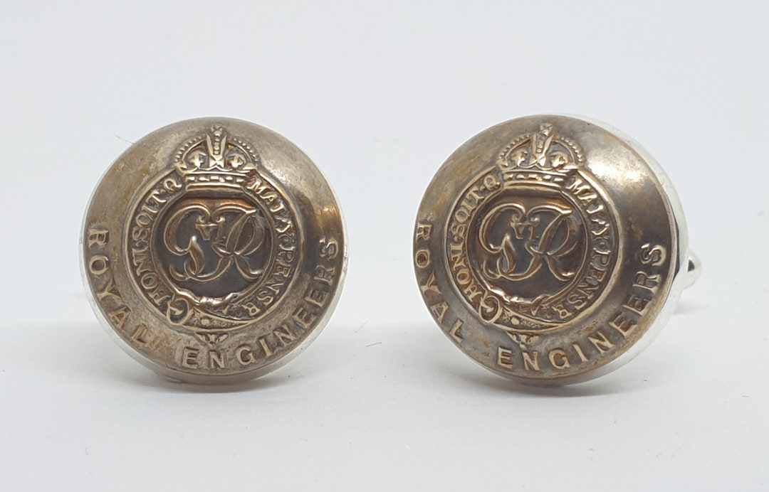 Historical Cufflinks, WWII, Second World War, Royal Engineers Silver ...