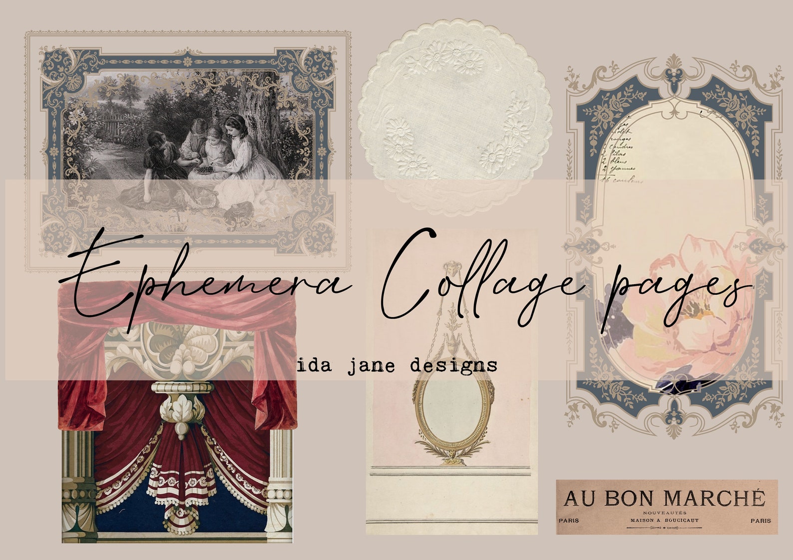 Ephemera Collage Collection - Etsy