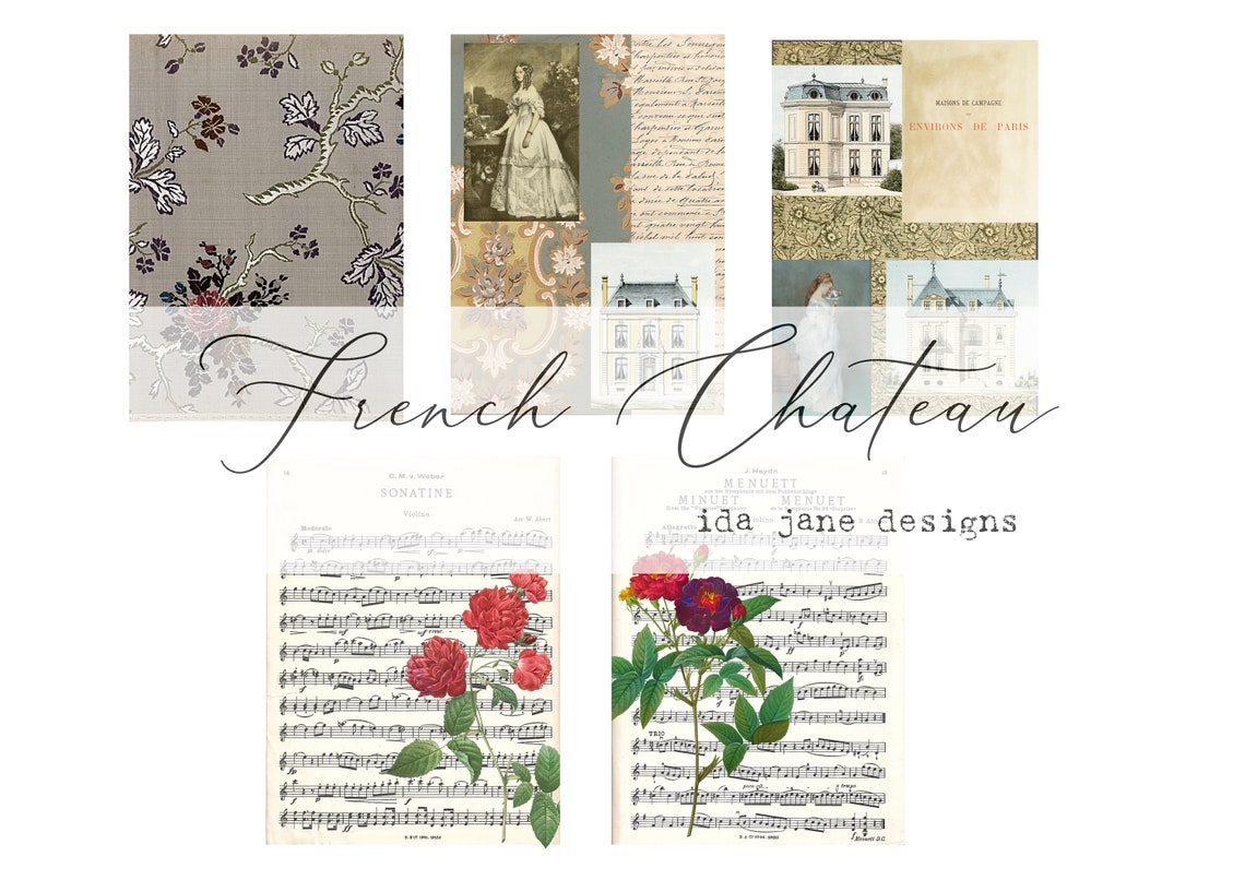 French Chateau - Digital Collection of Vintage Papers and Ephemera for ...