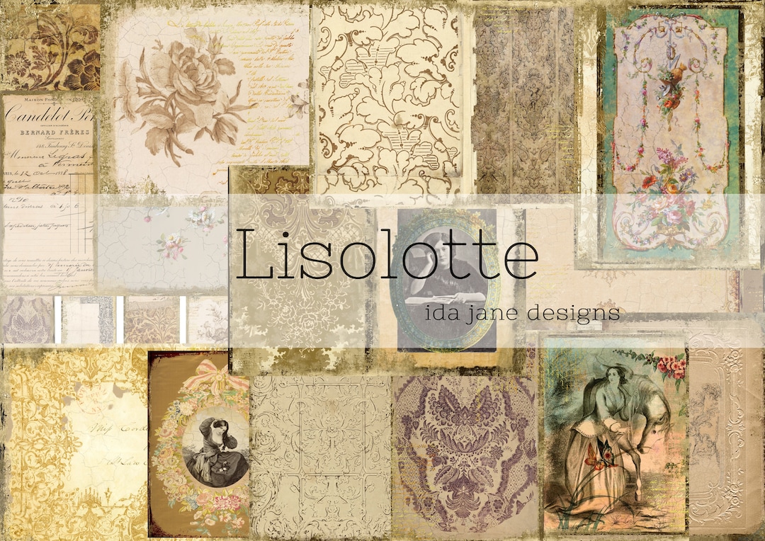 Lisolotte Antique French Theme, Shabby Printable Papers for Journals ...