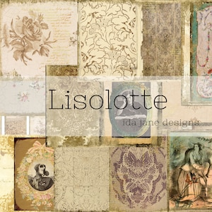 Lisolotte Antique French Theme, Shabby Printable Papers for Journals ...