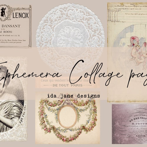 Ephemera Collage Collection - Etsy