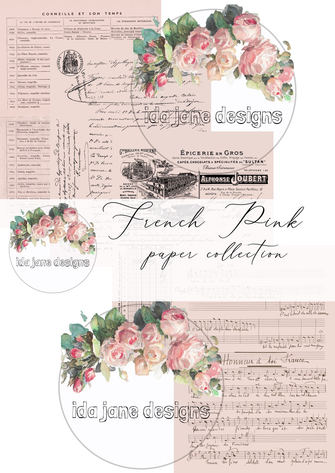 French Pink Paper Collection for Journalling, Arts and Crafts - Etsy