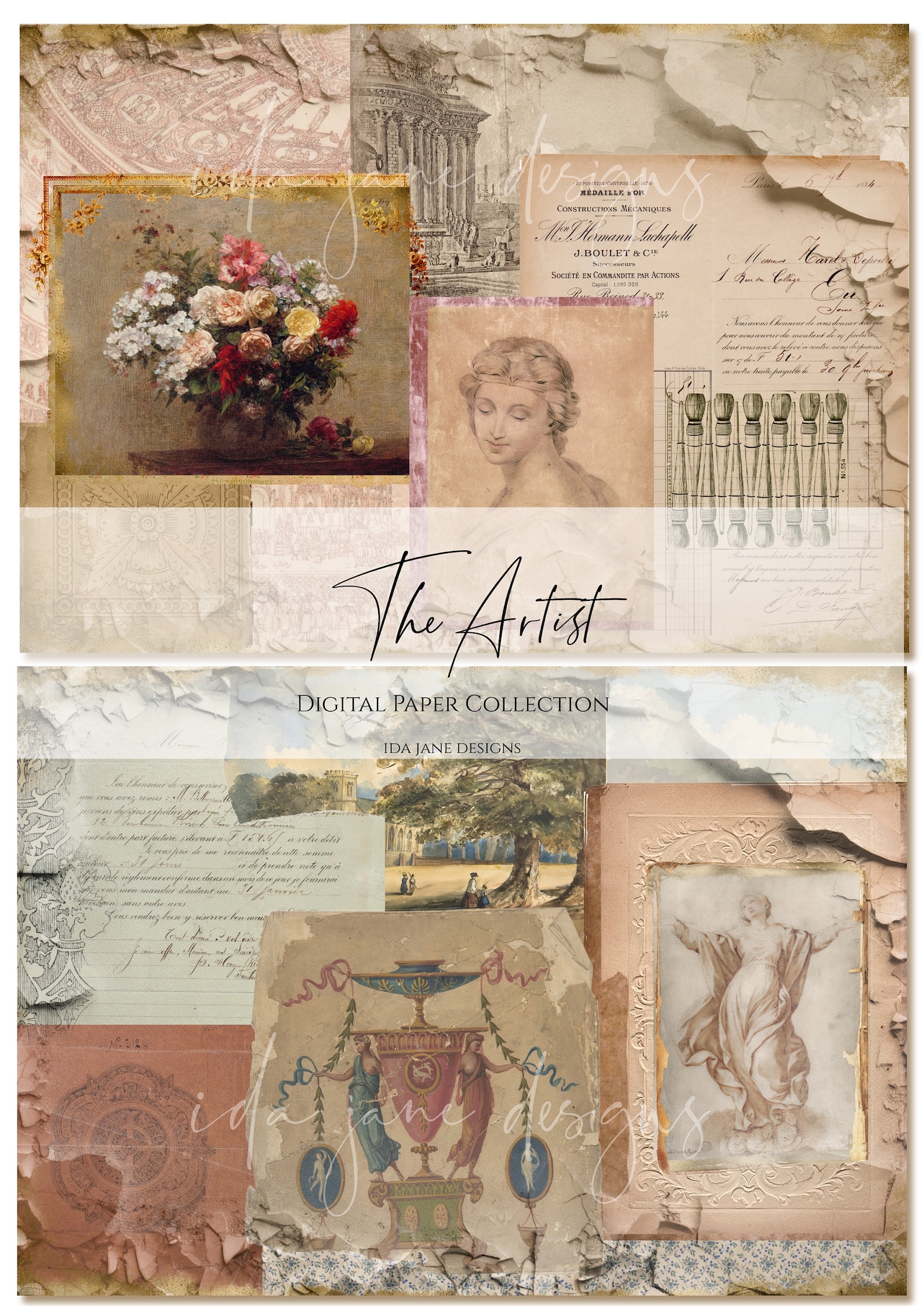 THE ARTIST Digital Paper Collection for Creating Journals - Etsy