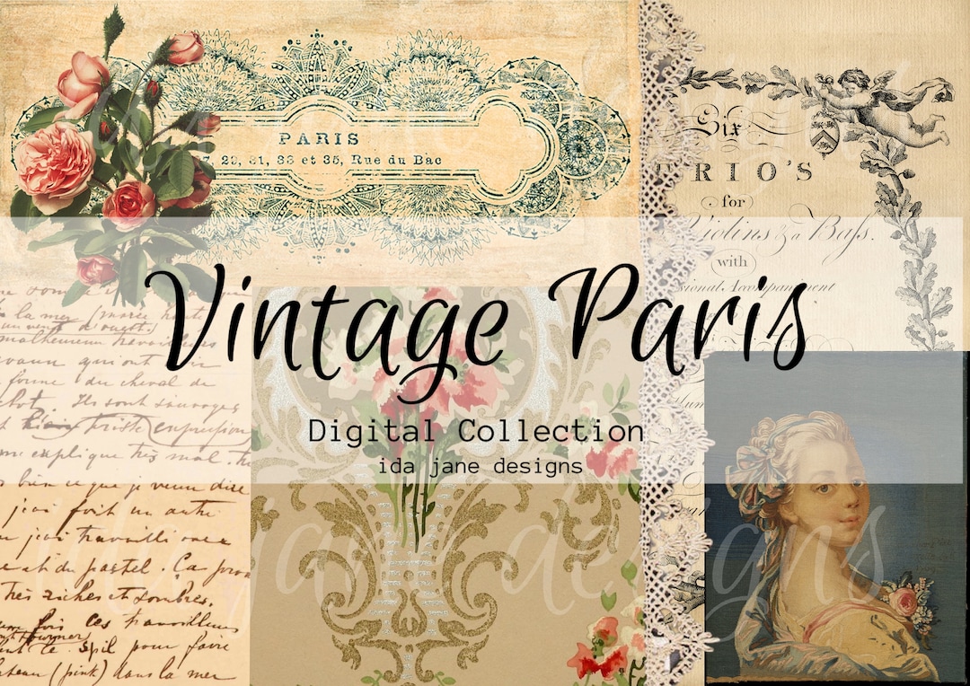 Vintage Paris Digital Collection - Digital Download - Vintage Papers ...