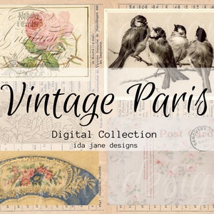 Vintage Paris Digital Collection - Digital Download - Vintage Papers ...