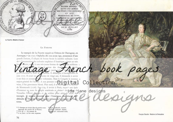 Vintage French Book Pages and Envelopes/tags Digital - Etsy