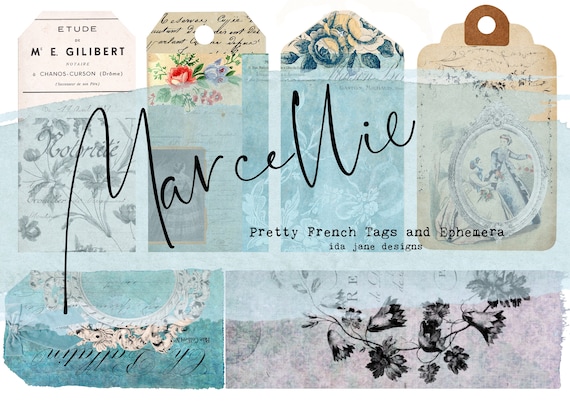 Marcellie Digital Collection of Tags Envelopes and Ephemera - Etsy