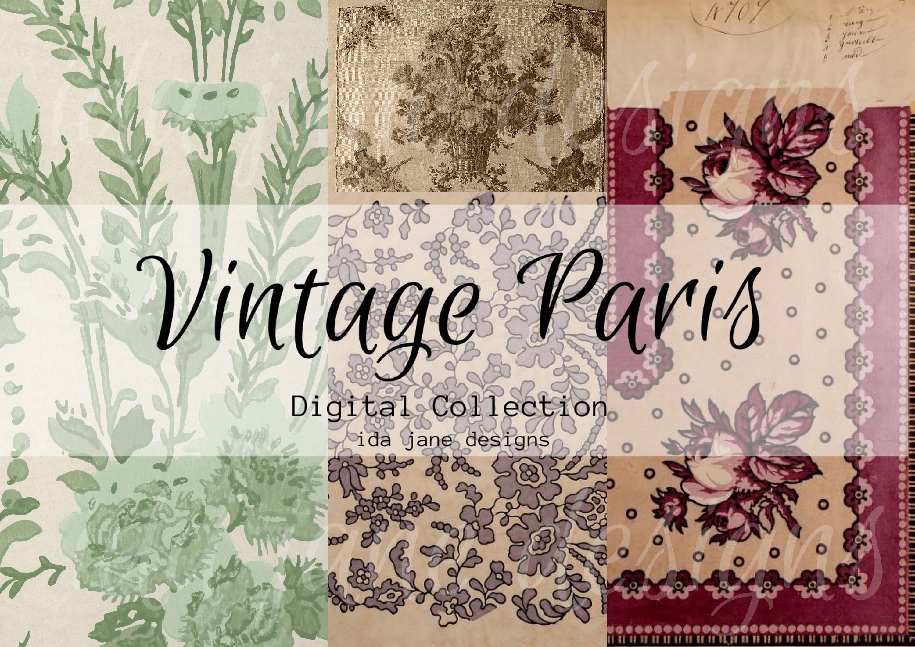 Vintage Paris Digital Collection - Digital Download - Vintage Papers ...
